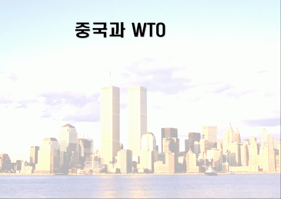중국의 WTO가입 경제 영향
