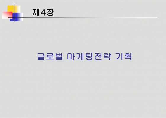 글로벌 마케팅전략 기획