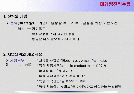 마케팅전략수립