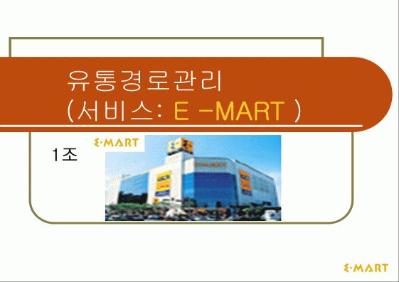 유통경로관리 (서비스: E -MART )