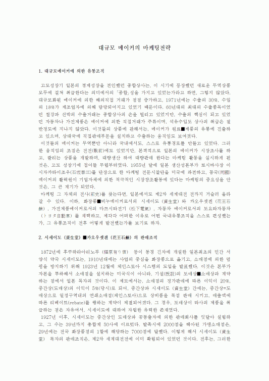 대규모 메이커의 마케팅전략