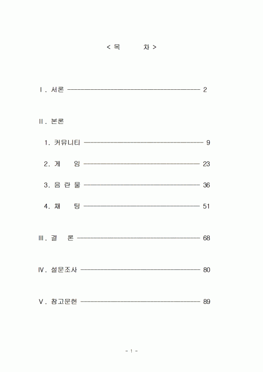 청소년의 사이버(인터넷) 이용(커뮤니티, 게임, 음란물, 채팅)에 대한 상호관계 분석 및 장단점 분석