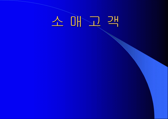 소 매 고 객 레포트 자료