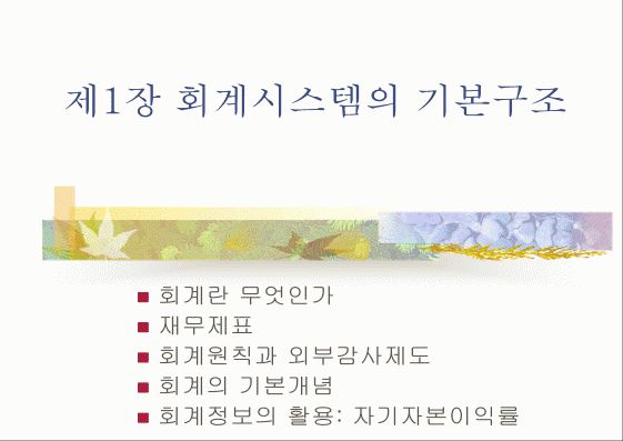 회계시스템의 기본구조