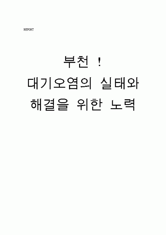 부천시의 대기오염의 원인.실태.해결방법등에 대한 조사
