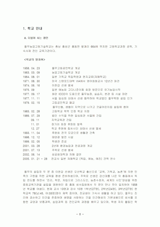 풀무농업고등기술학교에 대해서