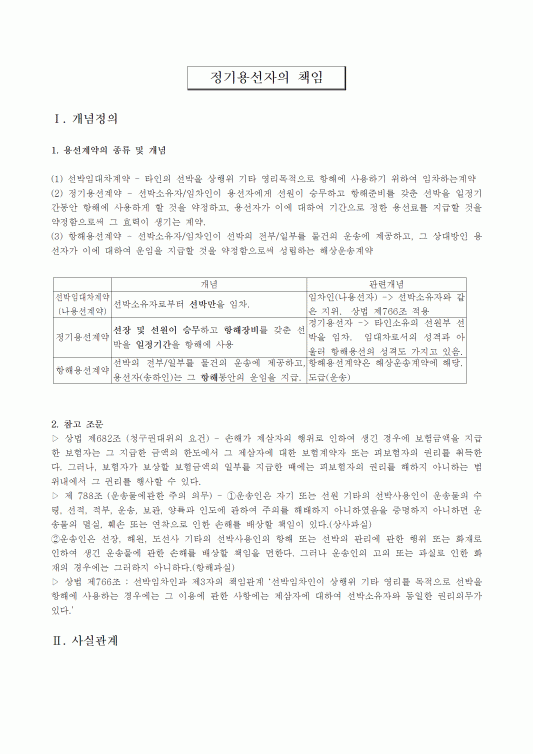 정기용선자의 책임