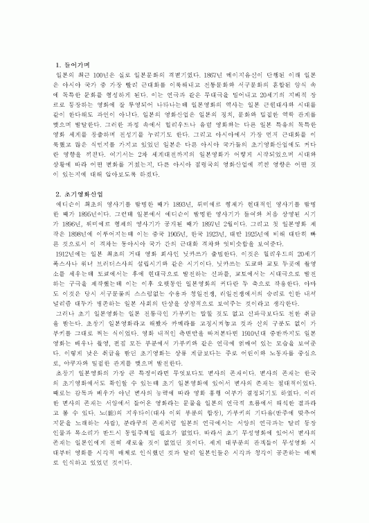 일본영화의 역사와 일본문화