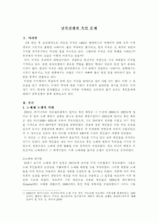 남북전쟁과 흑인 문제