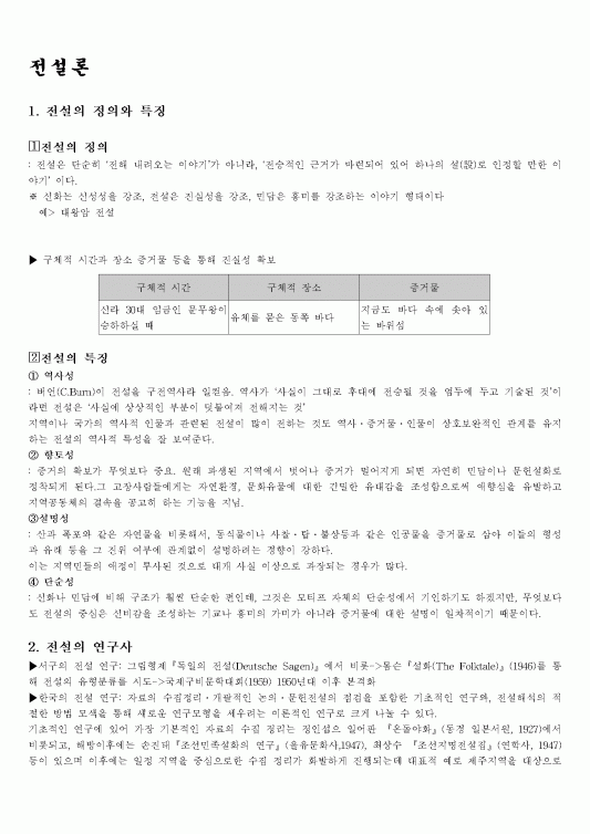 전설론에대해