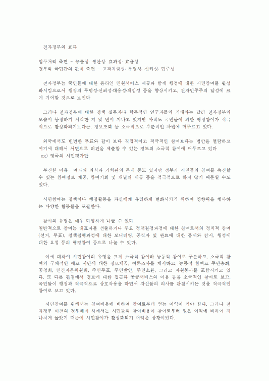 전자정부와 시민참여