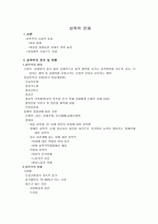 [사회과학] 성폭력문제