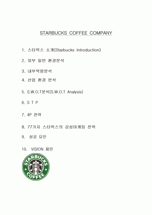 [기업분석]스타벅스의 기업경영 및 마케팅 분석