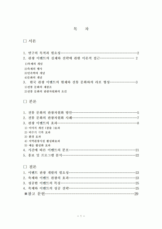 관광이벤트의 실재와 전략
