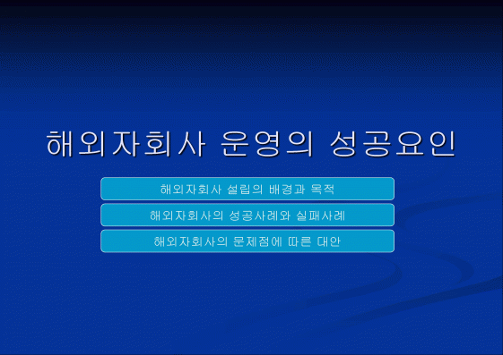 해외자회사 운영의 성공요인