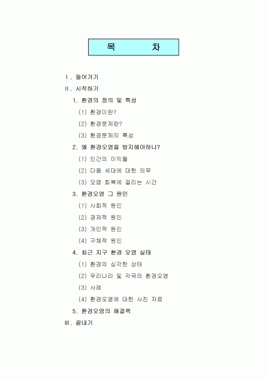 환경오염의 실태와 해결방안