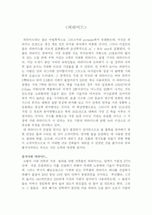 피라미드 레포트 자료