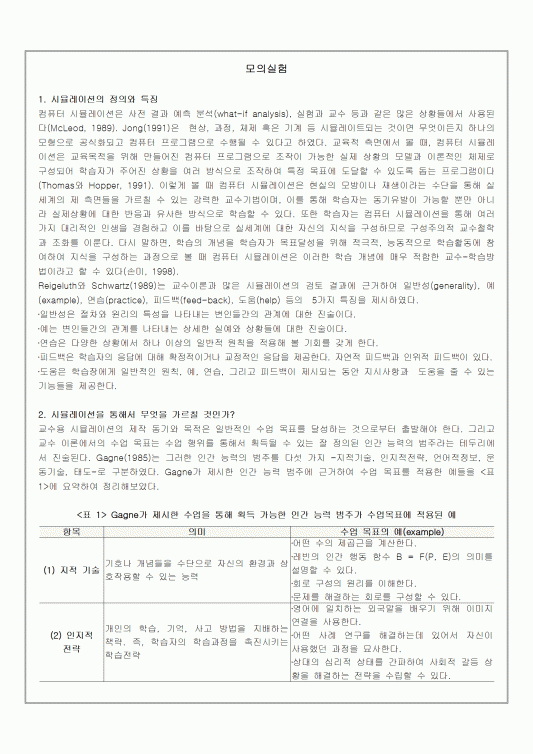 모의실험(시뮬레이션)