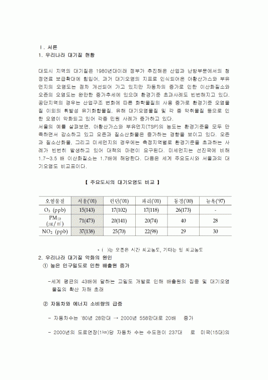 대기질 개선대책 (연료분야)