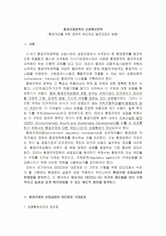 환경규제정책의 순응확보전략