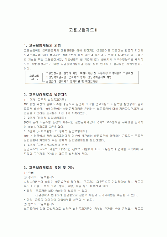 고용보험제도Ⅱ