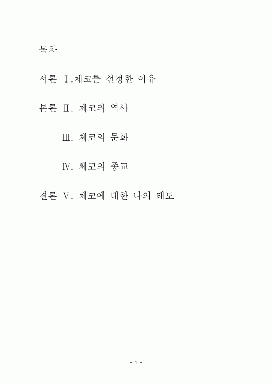 체코의 문화에 대한 나의 생각...