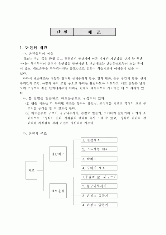 [지도안]체조 지도안