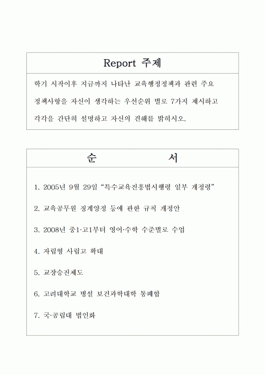 2005년 7대 교육적 사건