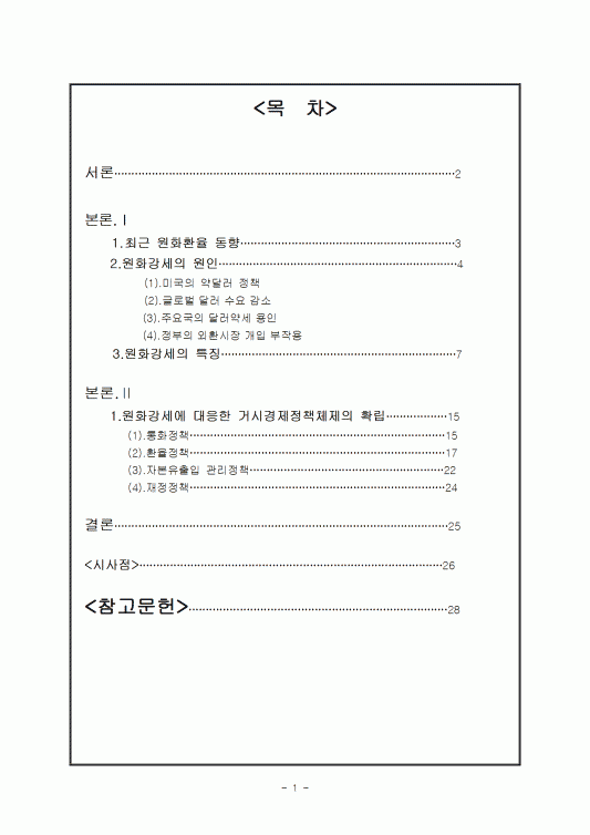 원화 강세와 거시경제정책의 수립