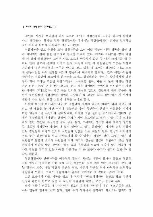 내가 경찰관이 된다면