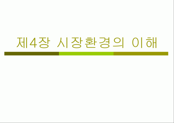 시장환경의 이해
