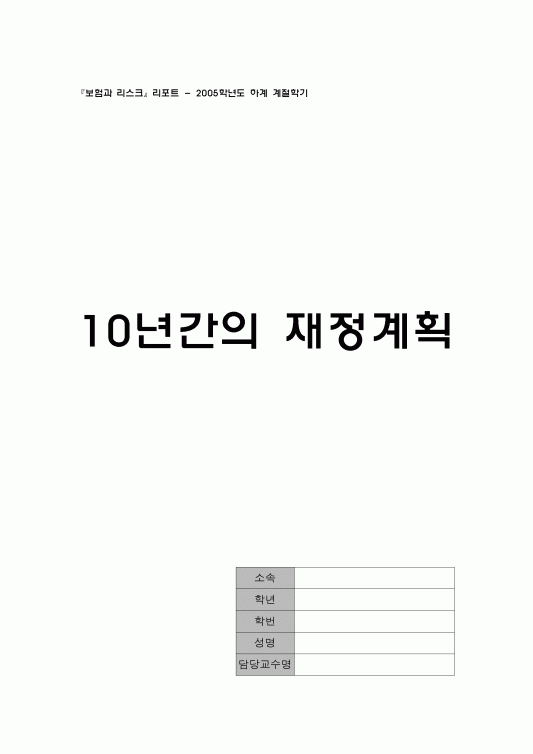 10년간 재정 계획