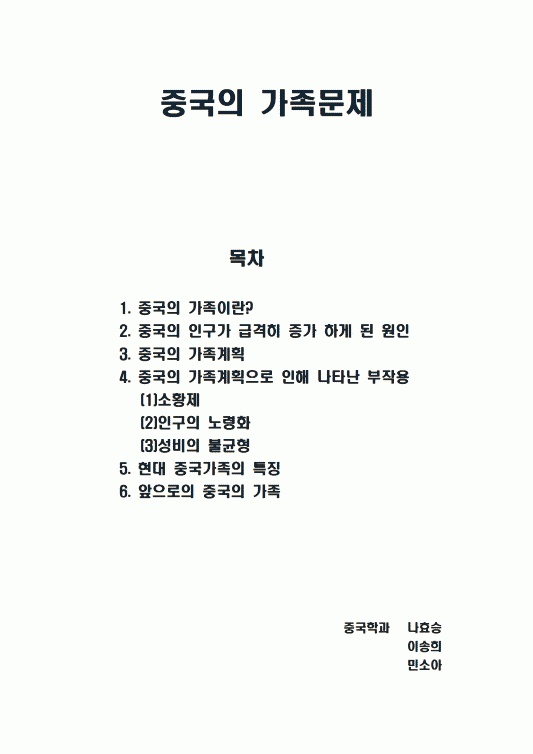 중국의 가족문제