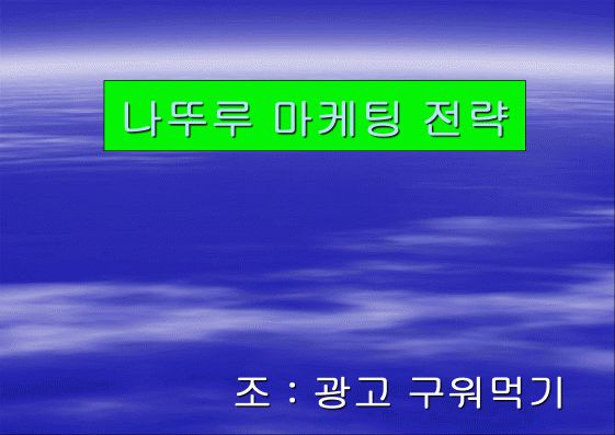 나뚜르(Natuur) 마케팅 전략