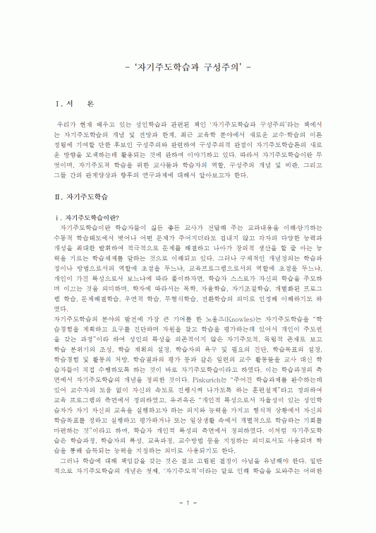 자기주도학습과 구성주의