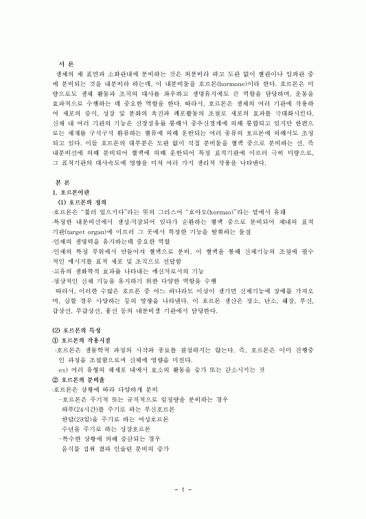 운동과 호르몬반응