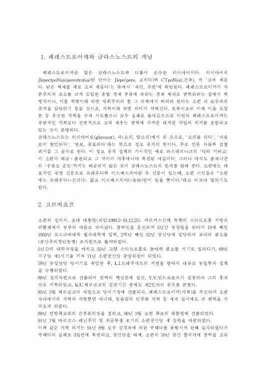 고르바쵸프의 개혁과 개방정책