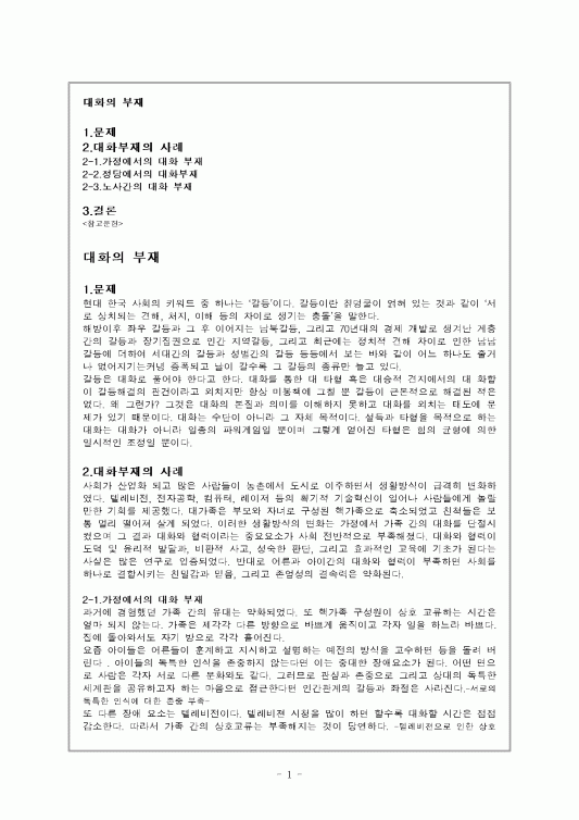 대화의 부재 레포트 자료