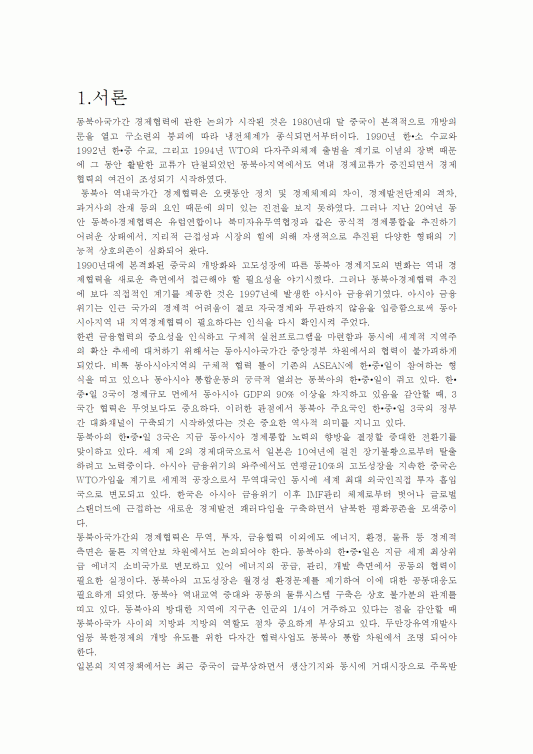 동북아시아 경제협력