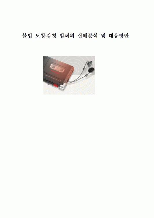 불법도청범죄의 실태분석과 대응방안