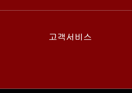 고객서비스 레포트 자료