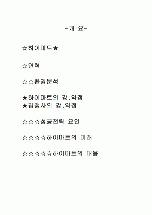 하이마트 레포트 자료