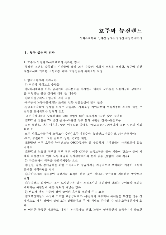 비교사회복지론-호주와뉴질랜드