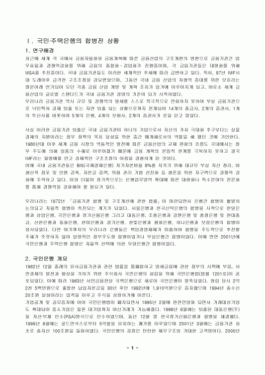 국내기업의 합병사례
