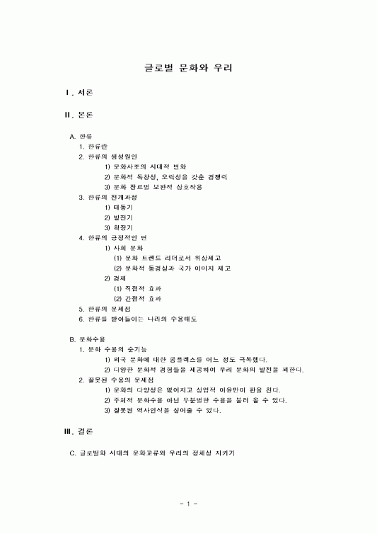 글로벌 문화와 우리