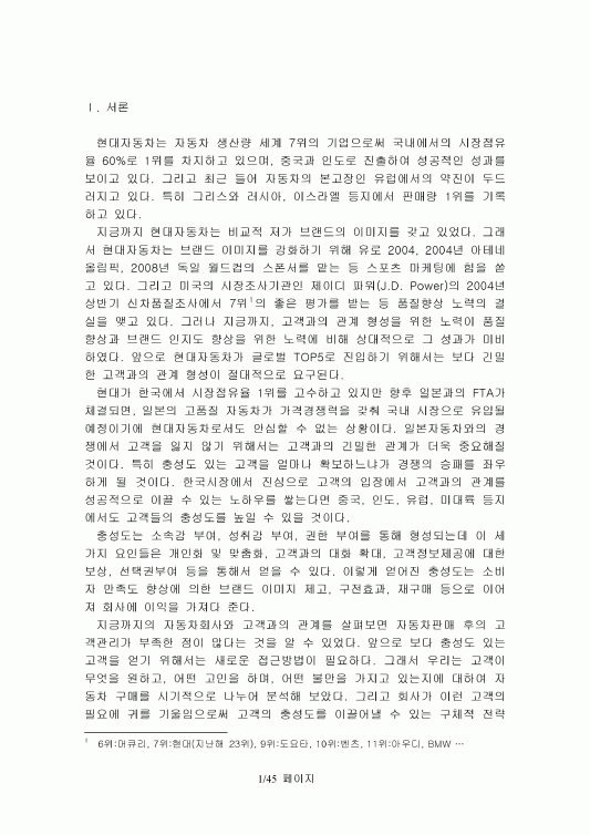 자동차 고객과의 Communication강화를 통한 고객충성도 제고방안