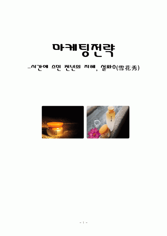 마케팅 전략분석과 수립 -태평양 설화수