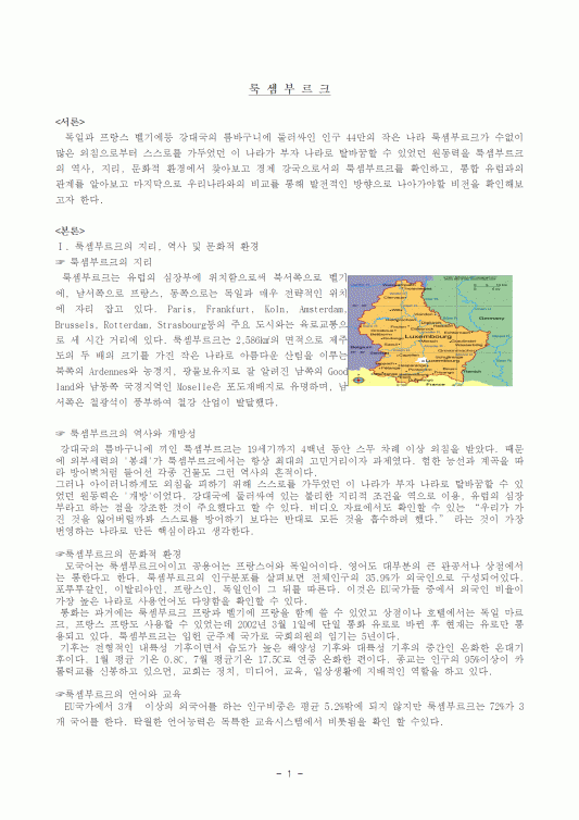 룩셈부르크 레포트 자료