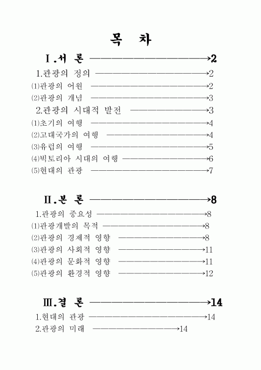 관광의 중요성