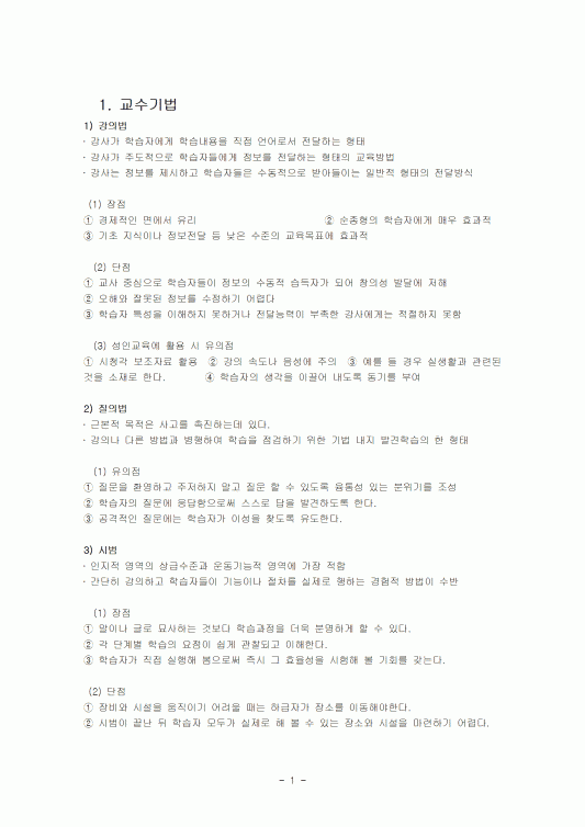 성인교육의 교수기법